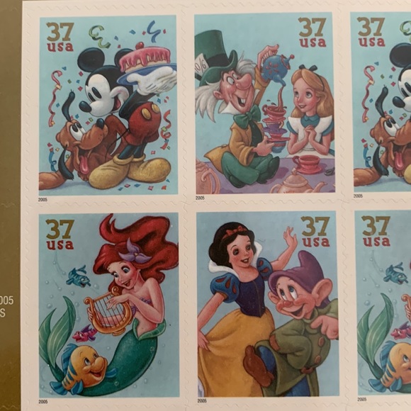 Disney | Other | Usps Disney Stamps Mickey Little Mermaid Snow White ...